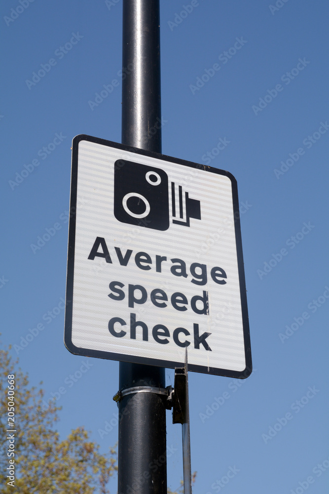 Average Speed Check - road traffic sign Stock Photo | Adobe Stock
