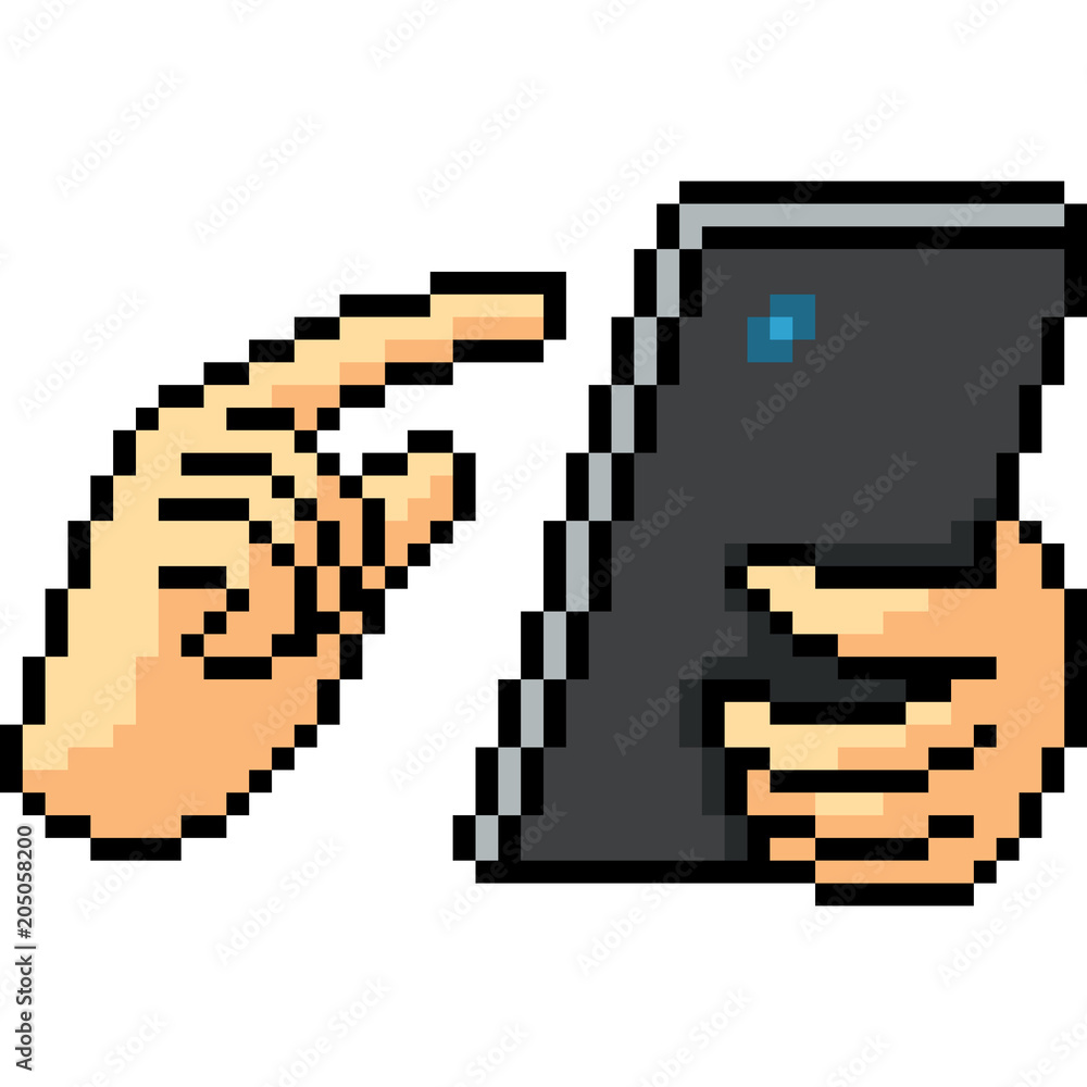 vector pixel art mobile phone using Stock Vector | Adobe Stock