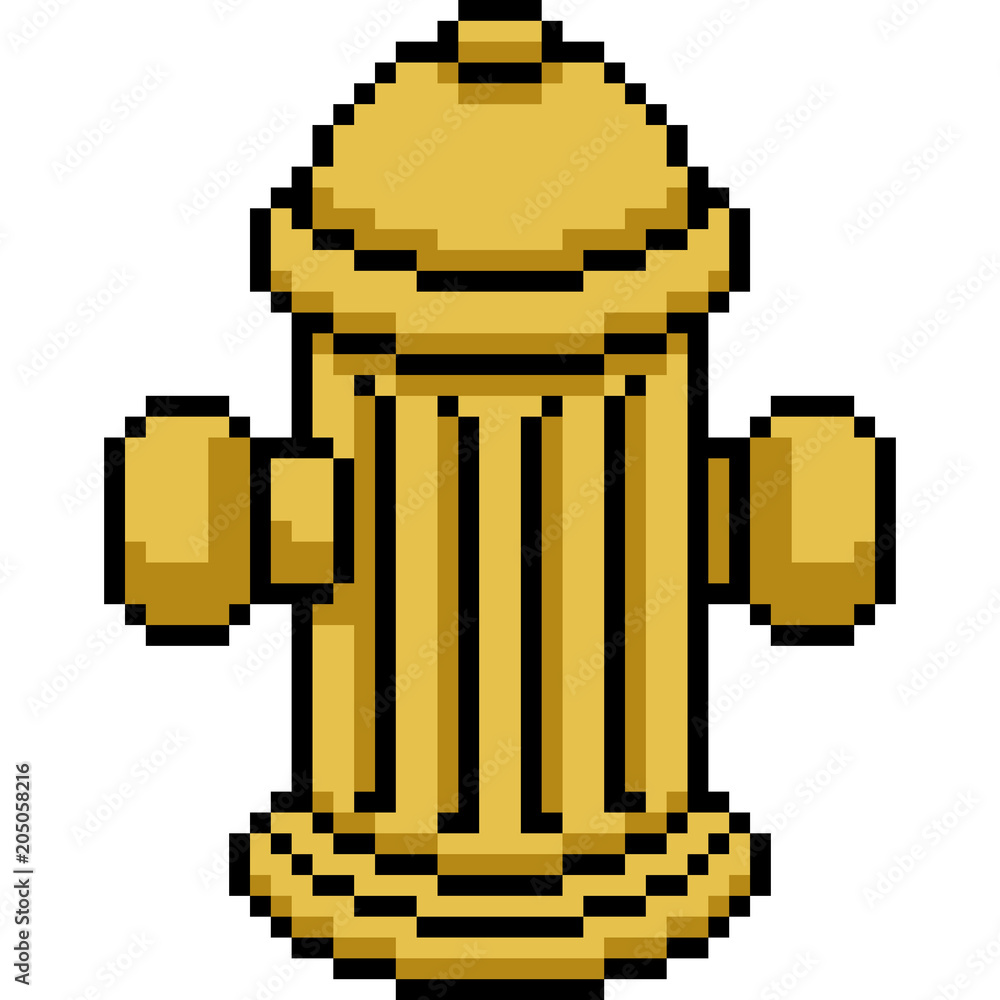 vector pixel art fire hydrant Stock Vector | Adobe Stock