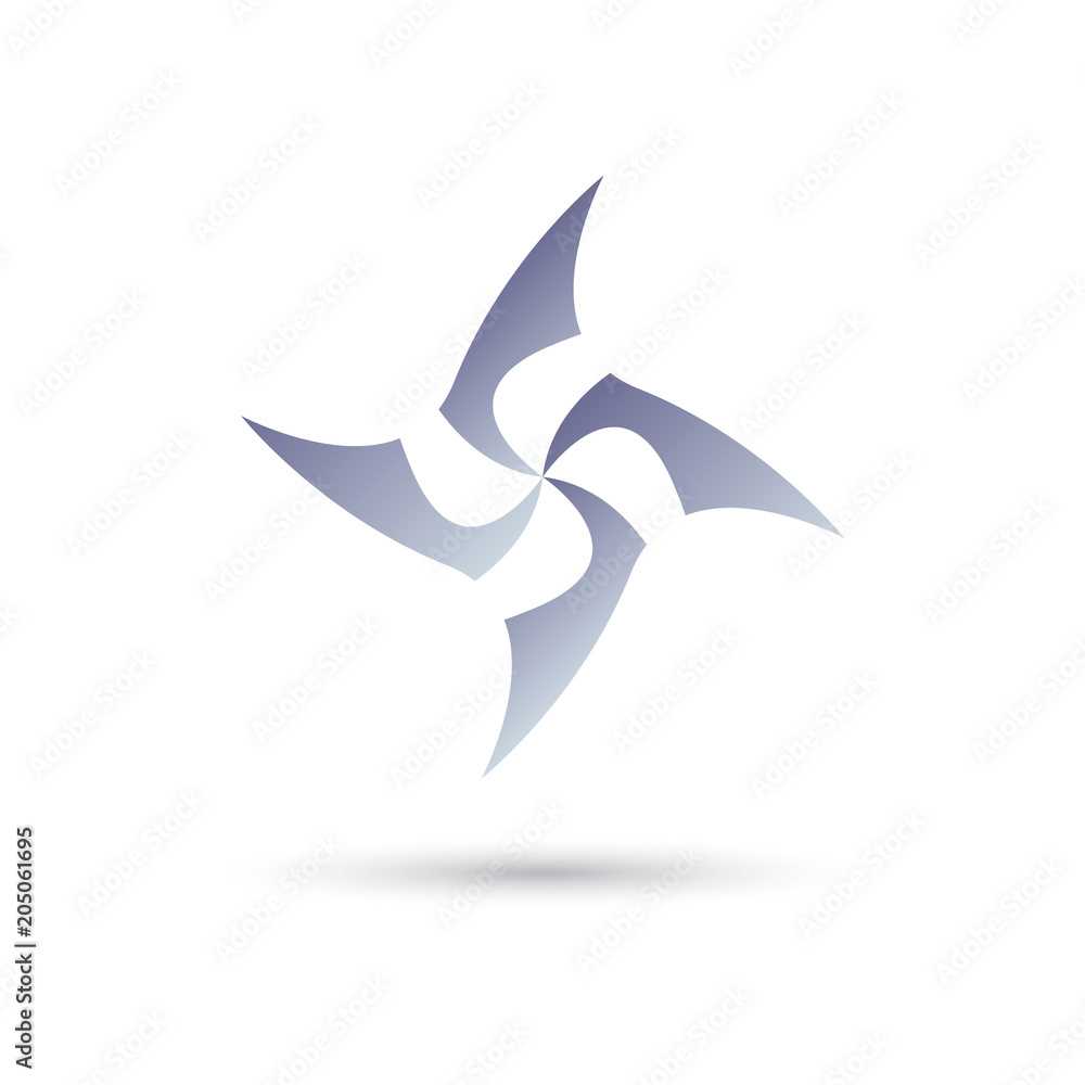 windmill blade vector logo design template, wave icon, spiral sign ...