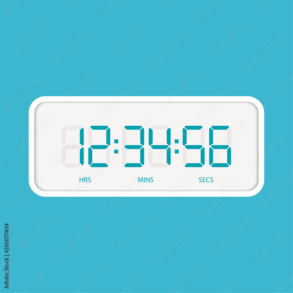 Digital clock and numbers. Vector illustration icon Stock Vector ...