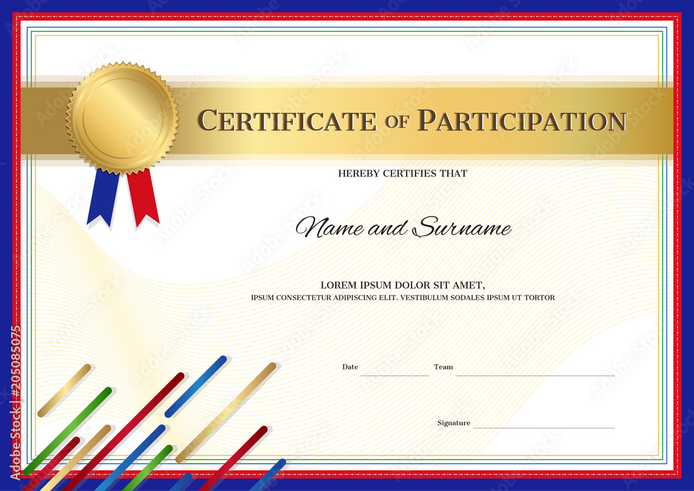 Certificate template in sport theme with border frame, Diploma design ...