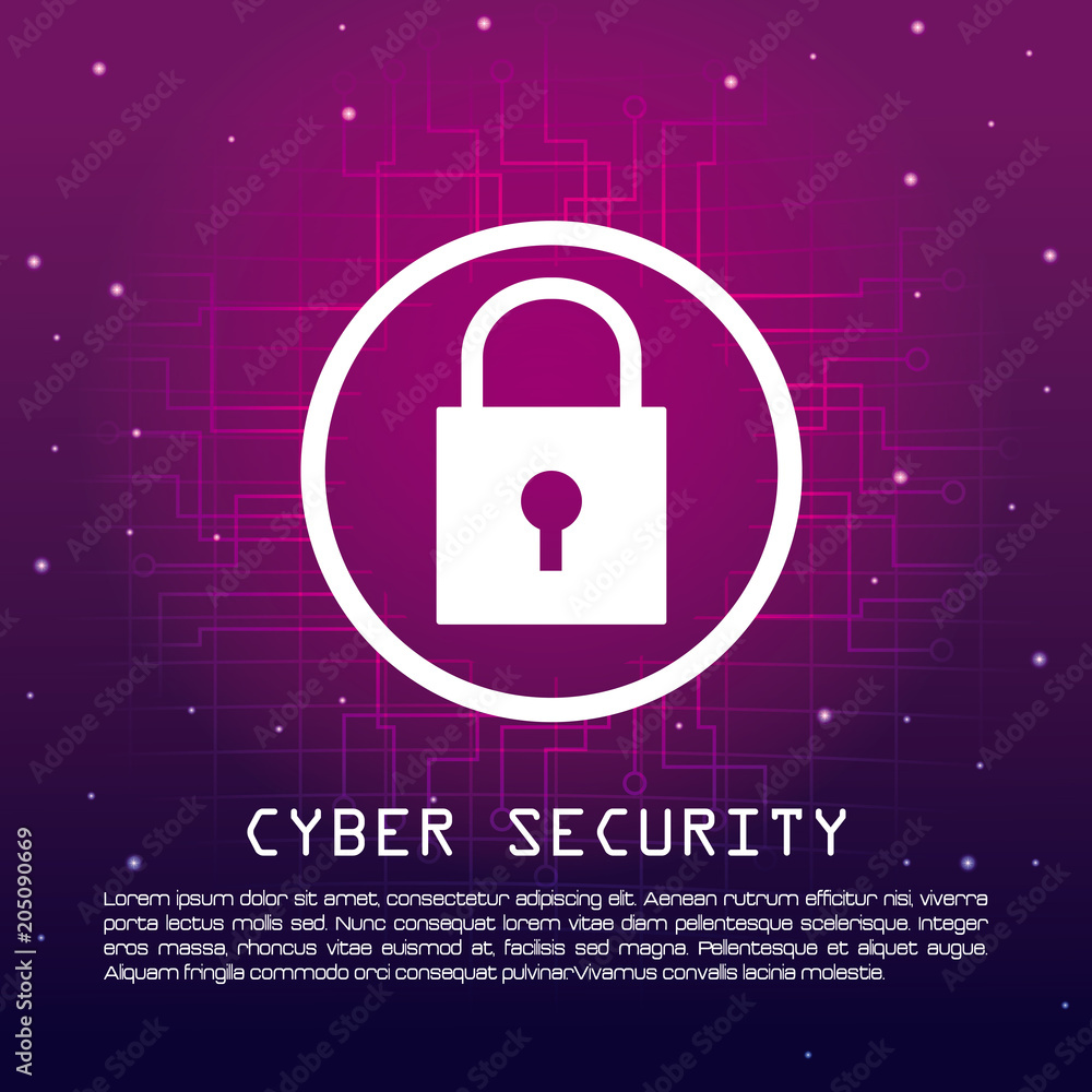 Cyber security banner digital concept with information vector ...