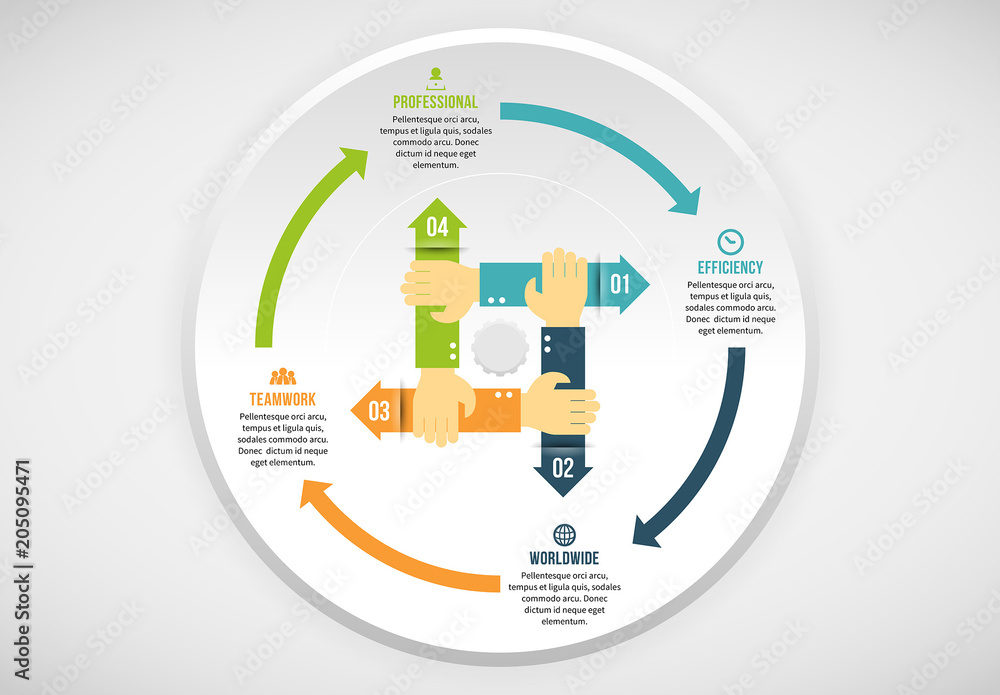 Circular Teamwork Inforgraphic Layout Stock Template | Adobe Stock