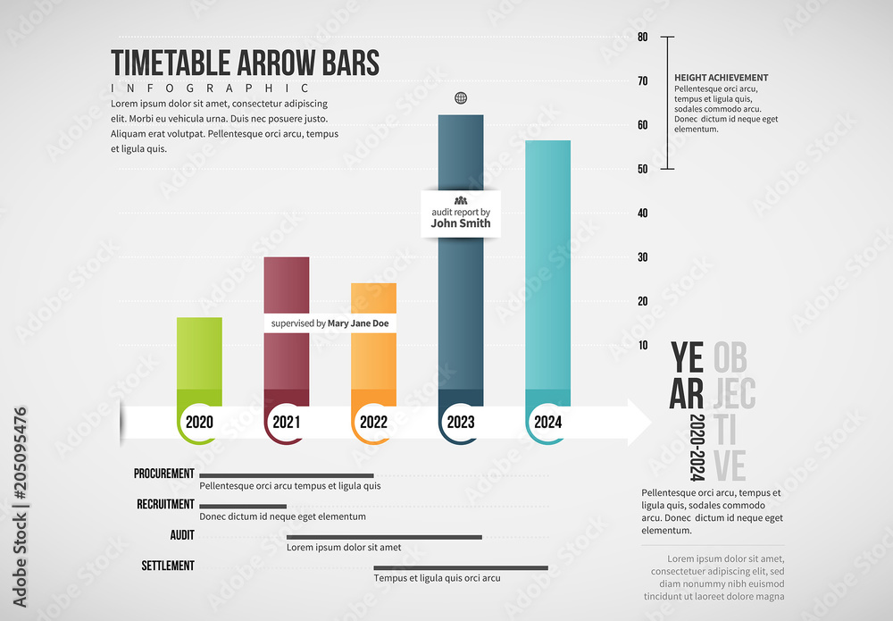 Rings on a Curving Path Timeline Layout Stock Template | Adobe Stock