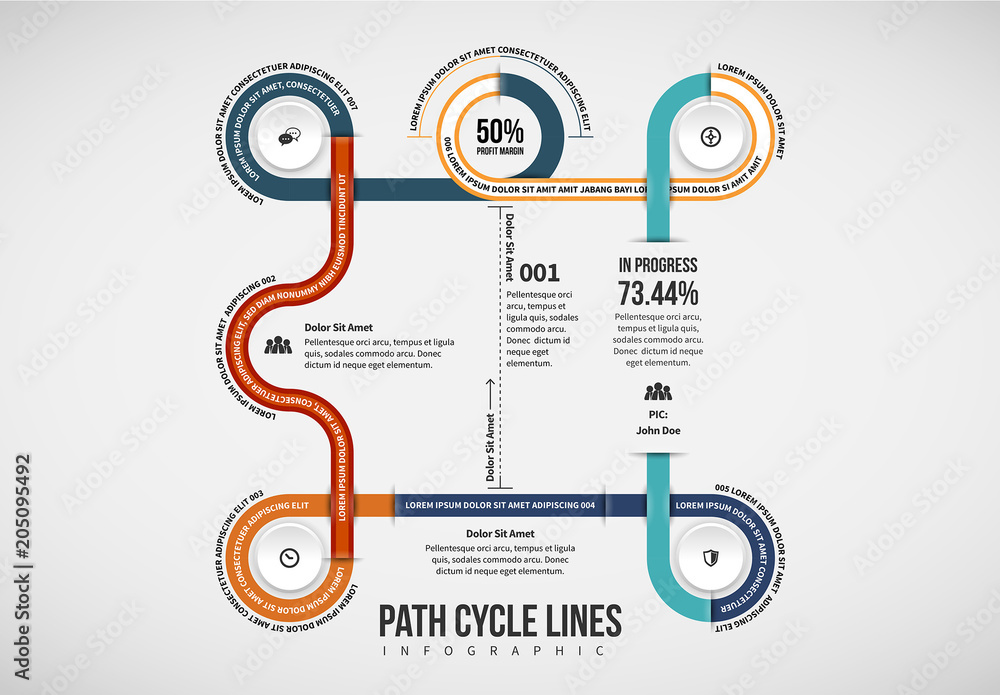 Looping Paths Infographic Layout Stock Template | Adobe Stock