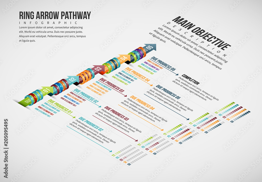 Arrows and Rings Pathway Infographic Layout Stock Template | Adobe Stock