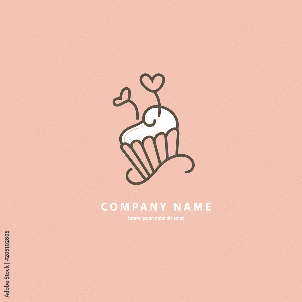 Vector stock logo, abstract dessert vector template. Stock Vector ...