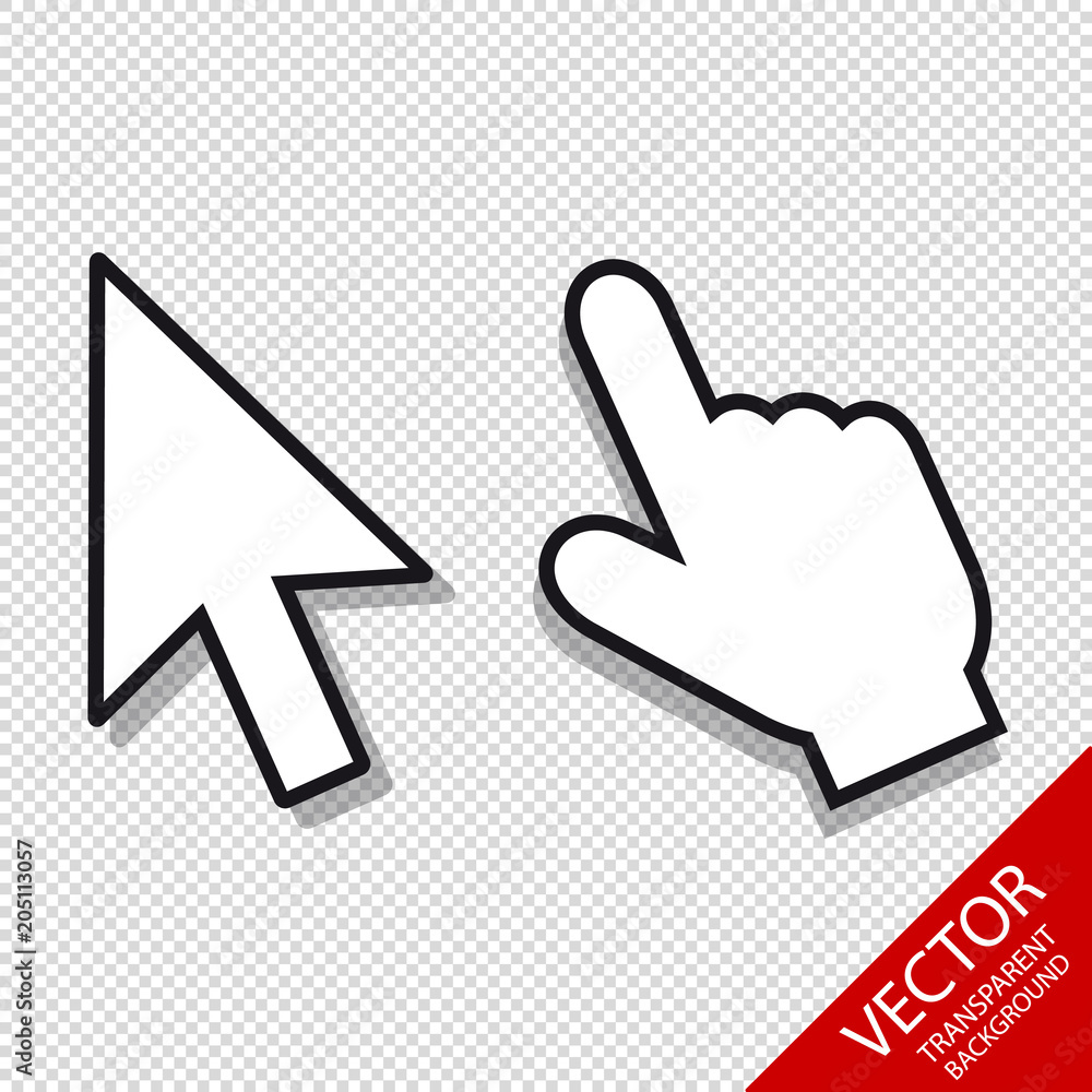 Mouse Pointer Set - Editable Vector Icons - Isolated On Transparent ...