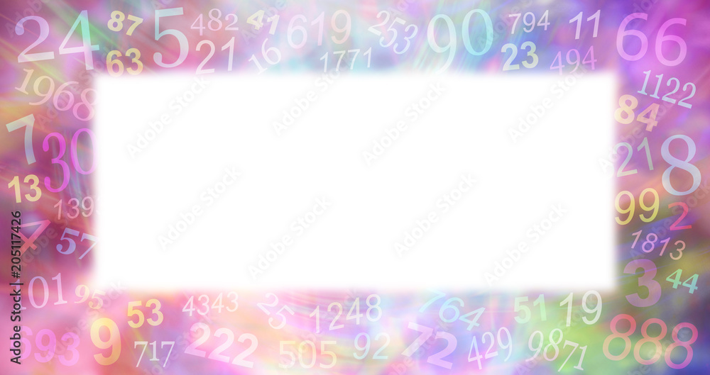 Multicoloured Numerology Numbers border background - random pale faded ...