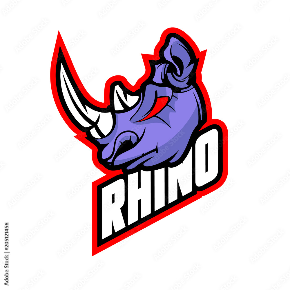 Rhino logo template. High resolution vector image Stock Vector | Adobe ...