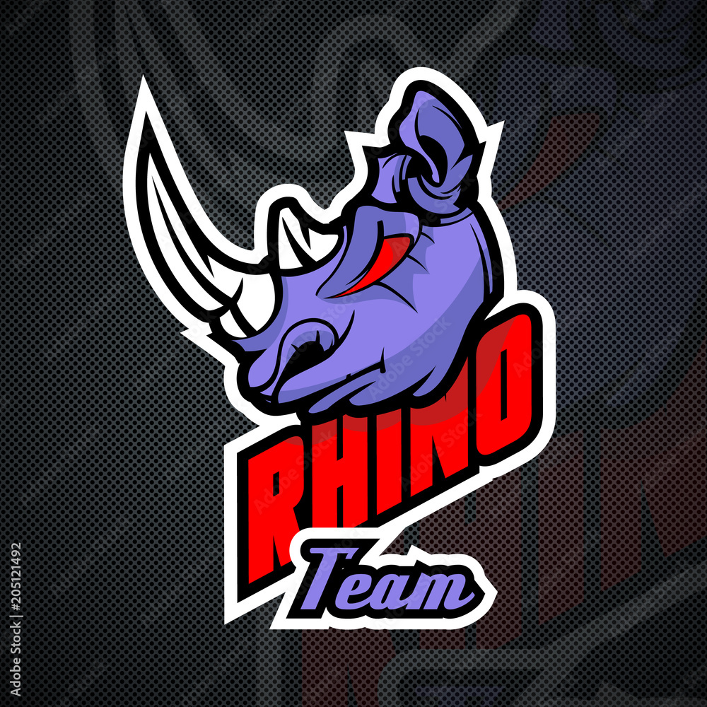 Rhino logo template. High resolution vector image Stock Vector | Adobe ...
