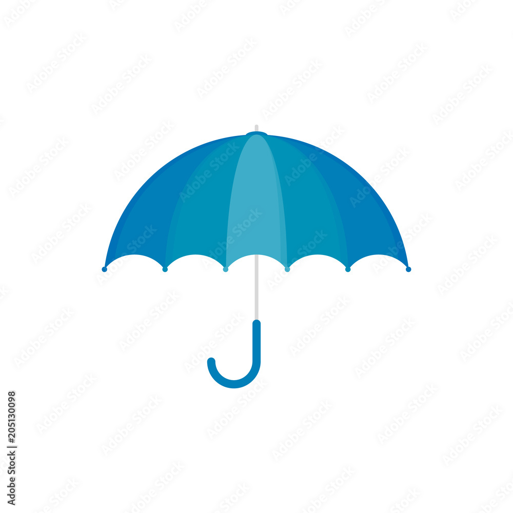 Vector Illustration. Blue umbrella icon. Blue umbrella isolated on ...