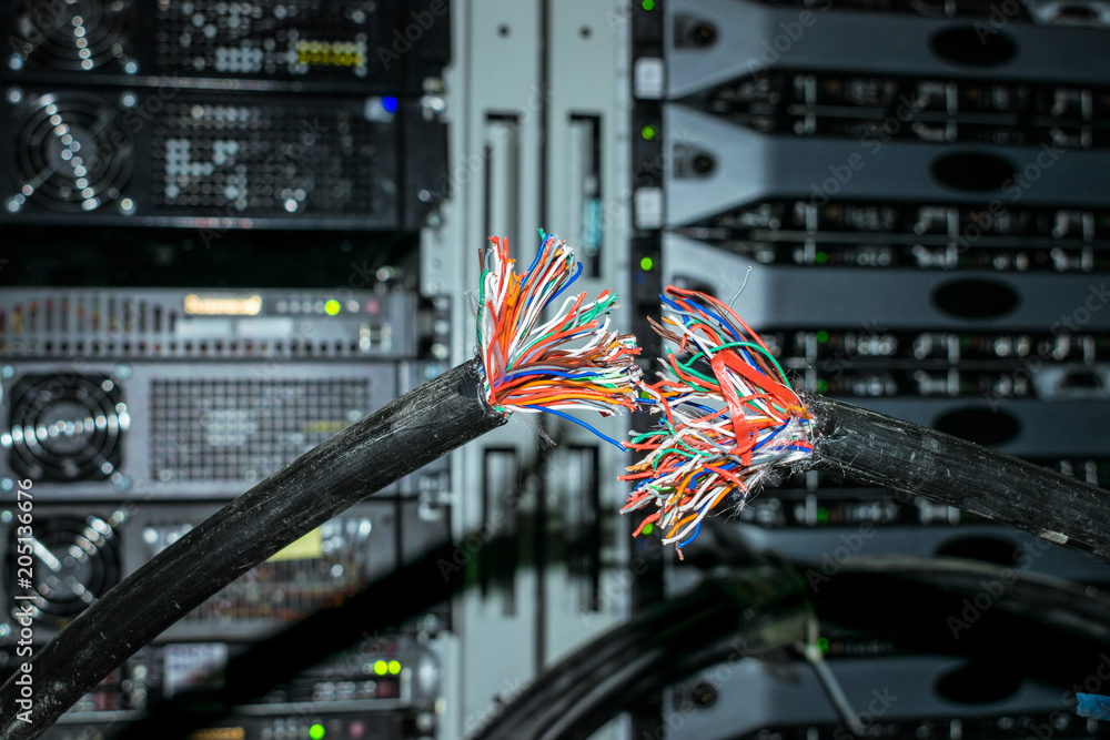 The cable break is in the data center server room. Loss of ...
