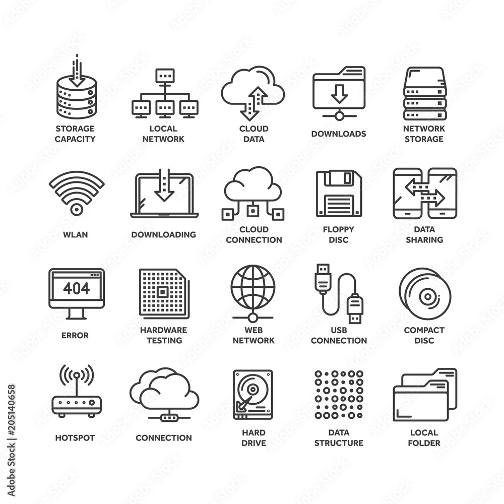 Cloud computing. Internet technology. Online services. Data ...