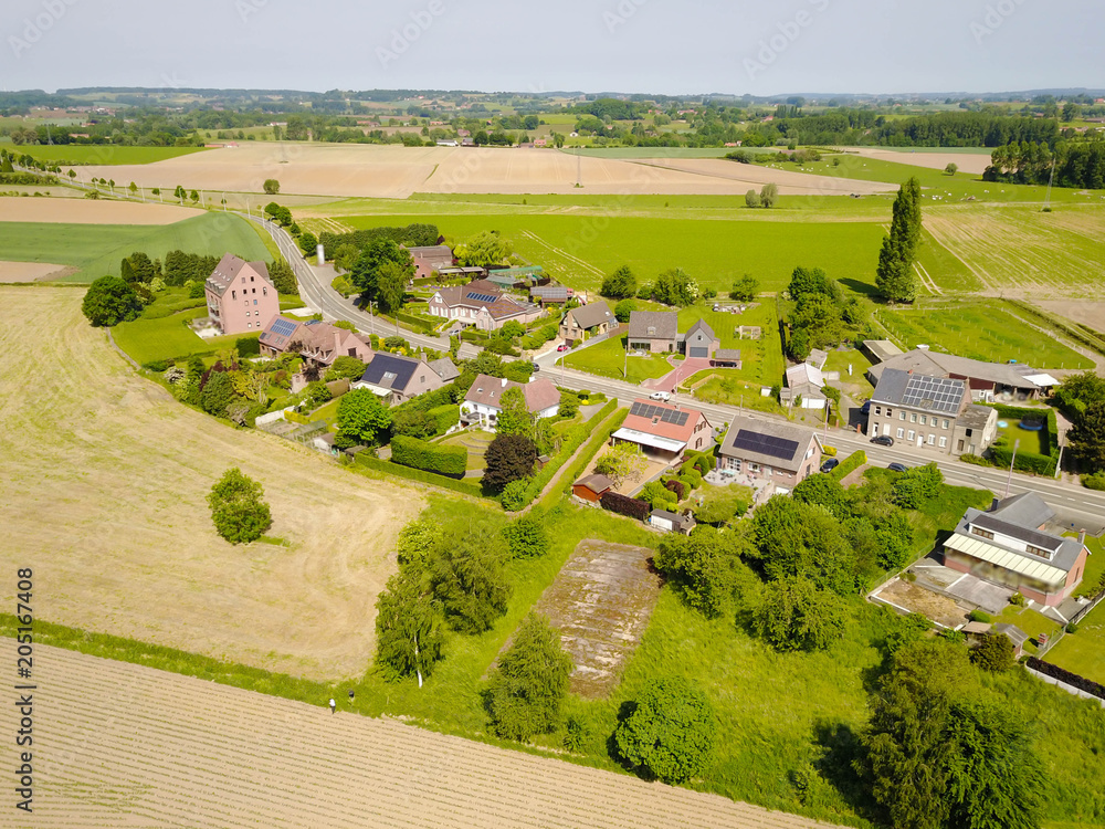 Small Town in Belgium captured by Drone Stock Photo | Adobe Stock