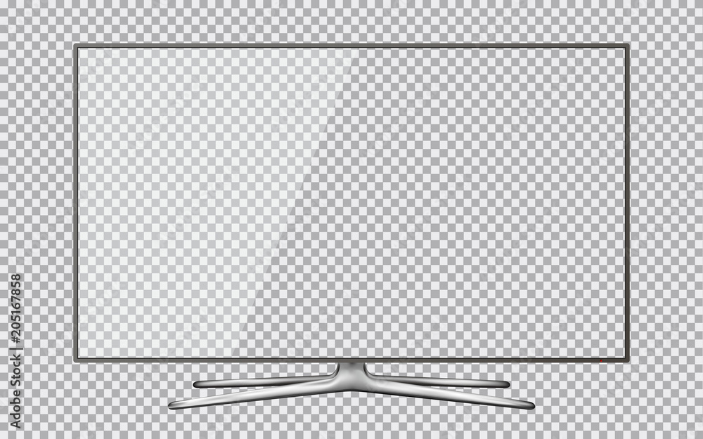 Modern TV with transparent screen isolated on transparent background ...