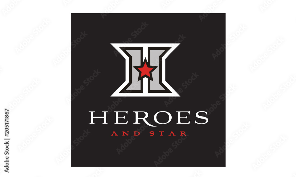 Initial Letter H Hero With Star Logo Design Inspiration Stock Vector Initial Letter H Hero With Star Logo Design Inspiration Stock Vector
