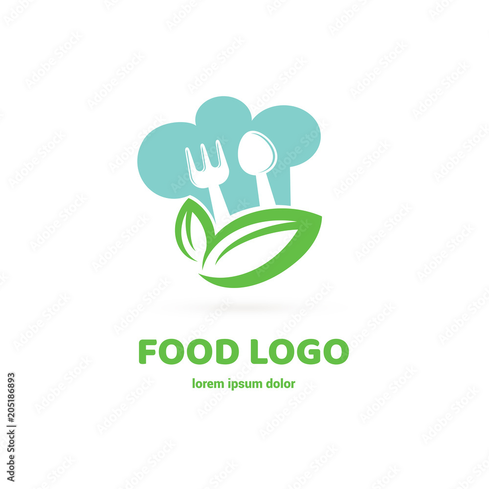 Modern minimalistic vector logo of food. Vector illustration. Food Logo ...