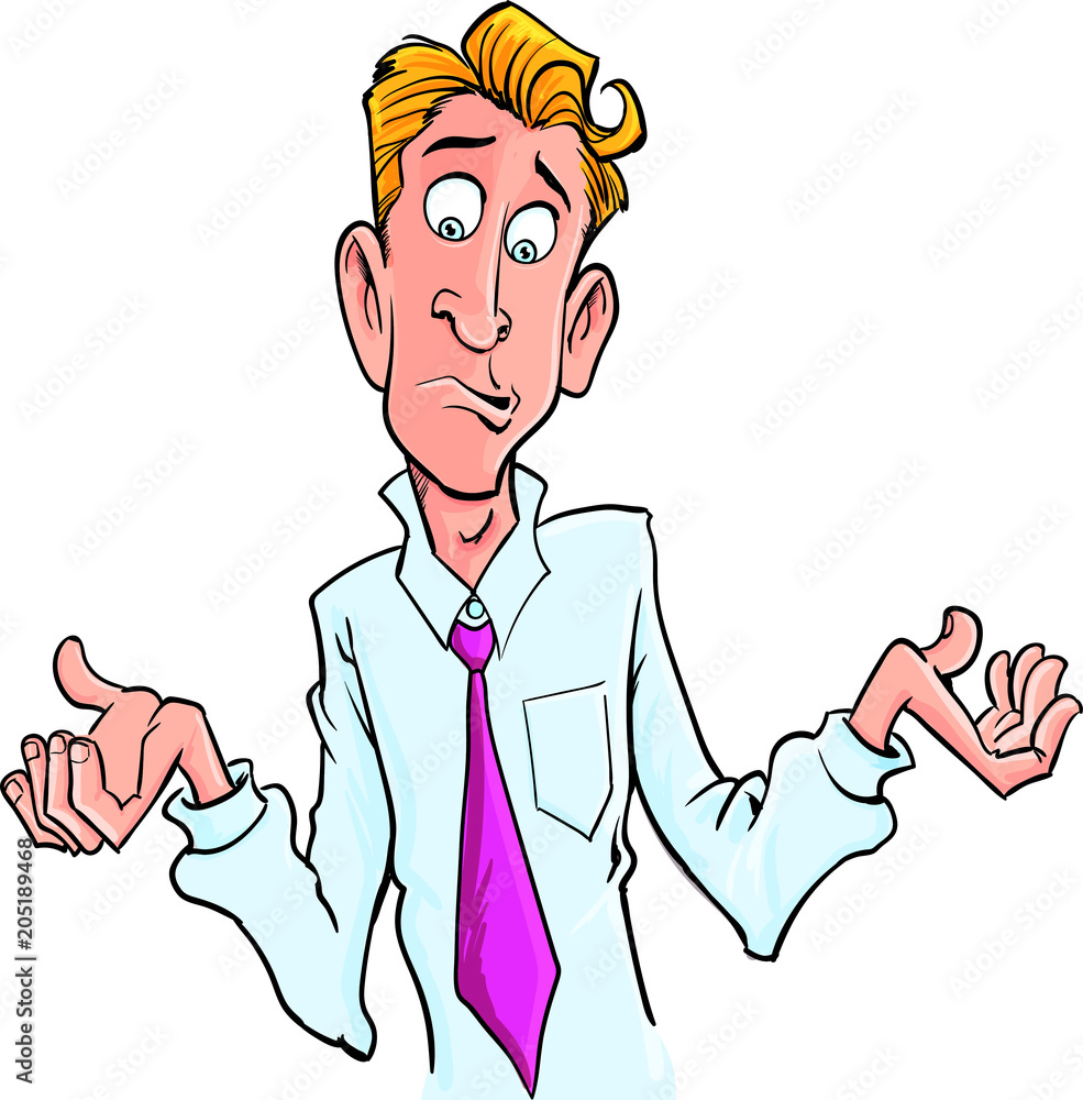 Confused cartoon businessman Stock Vector | Adobe Stock