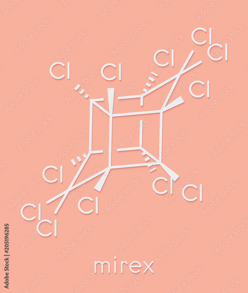 Mirex insecticide molecule. Skeletal formula. Stock Illustration ...
