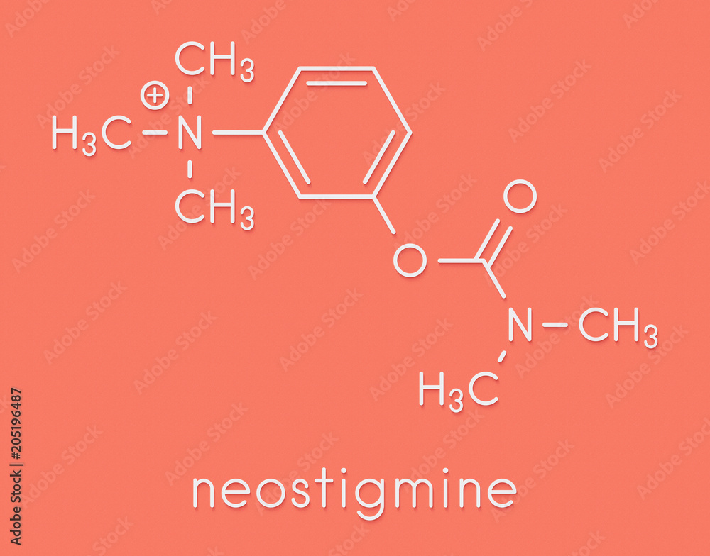 Neostigmine drug molecule. Skeletal formula. Stock Illustration | Adobe ...