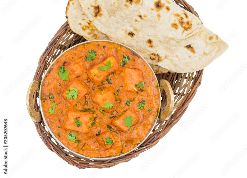Indian Delicious Cuisine Paneer Tikka Masala With Tandoori Chapati Also ...