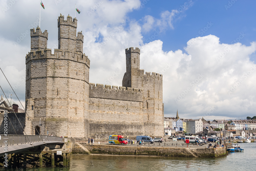 Caernarfon Castle built in 1283 by Edward the First of England after ...