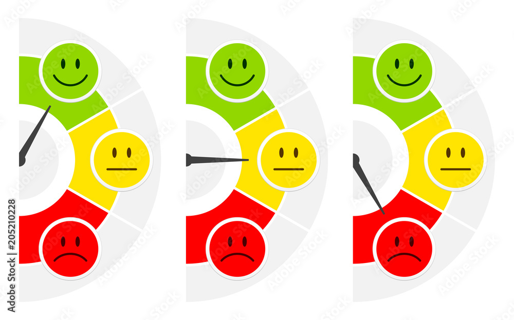 3 Smileys Color Barometer Public Opinion Vertical Stock Vector | Adobe ...