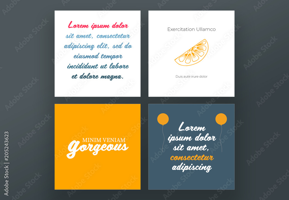 4 Social Media Post Layouts Stock Template | Adobe Stock