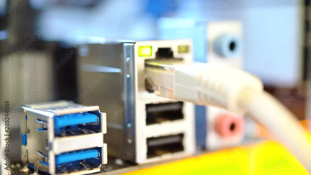 Ethernet port and other ports for connection of devices to the ...