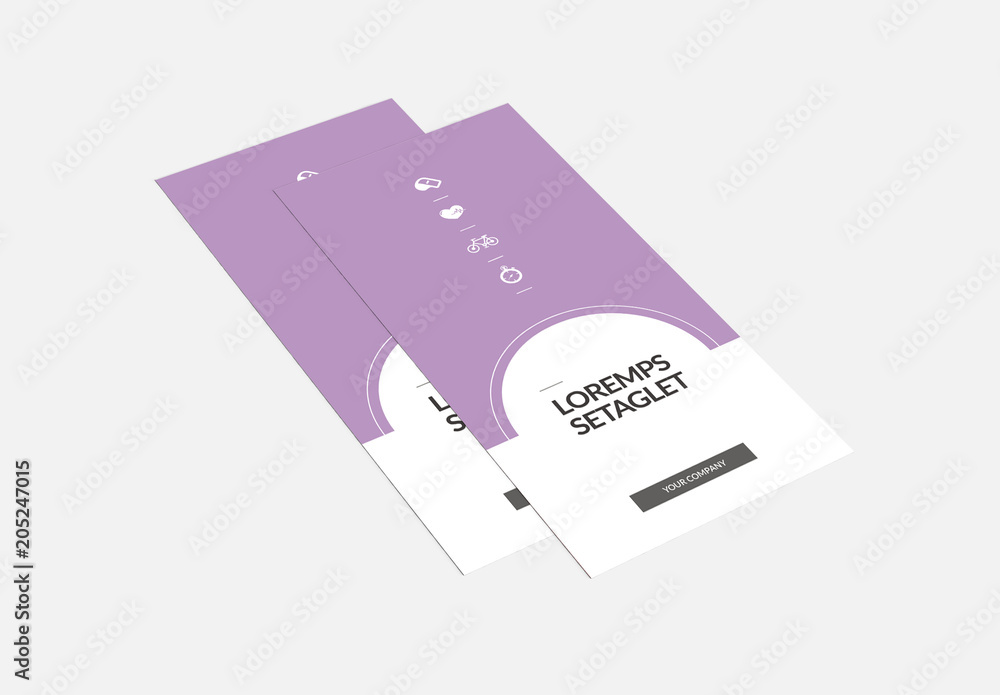 Brochure Layout With Purple Accents Stock Template | Adobe Stock