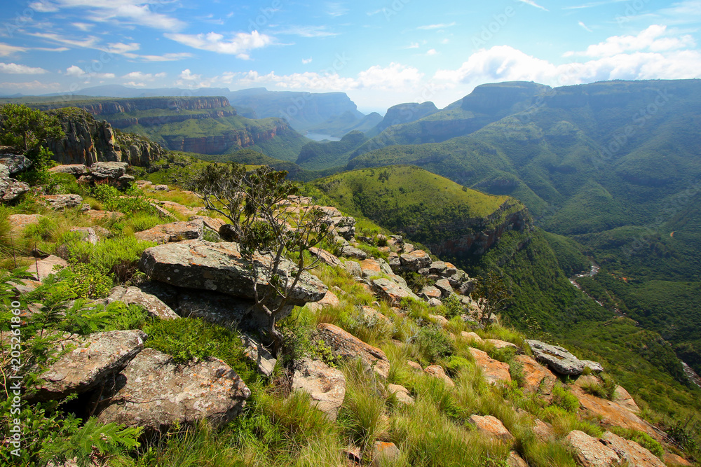 Lowveld view along the Blyde River Canyon, Mpumalanga province of South ...