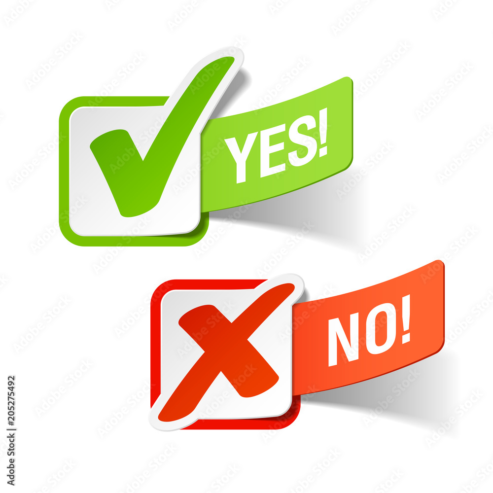 Yes and No check marks Stock Vector | Adobe Stock