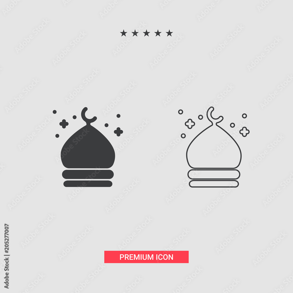 Islamic Fill And Line Art Icons Set. Ramadan Kareem Vector Icons. Stock ...