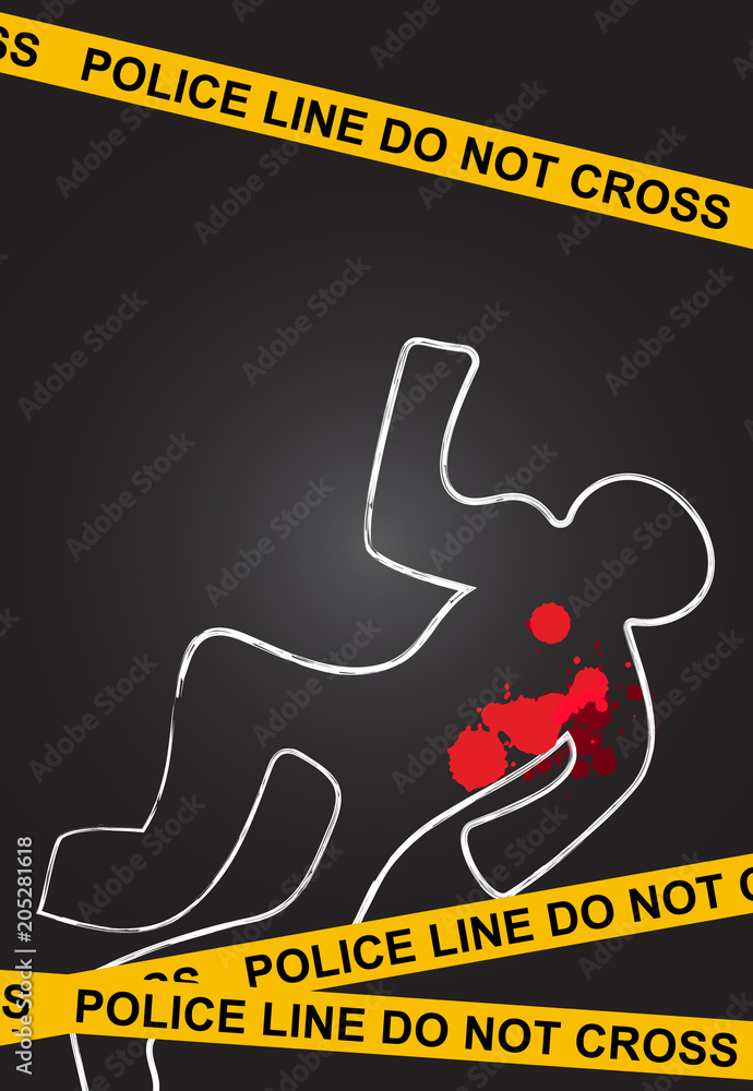 Vector illustration of a police line on crime scene Stock Vector ...