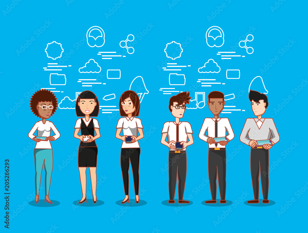 Animated People Standing