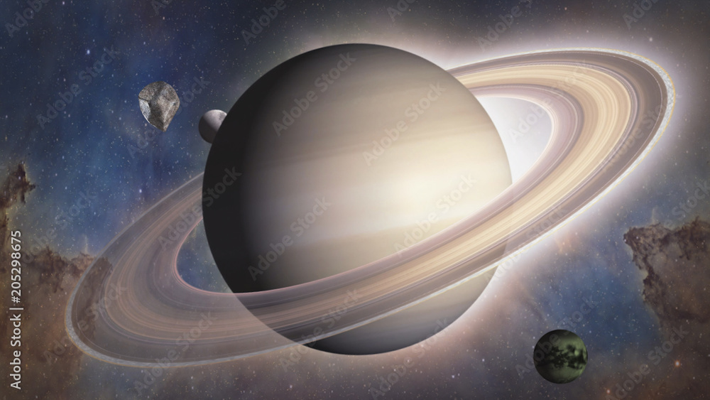 Solar System Satellite 3d Rendering