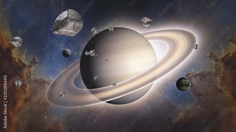 Solar System Satellite 3d Rendering