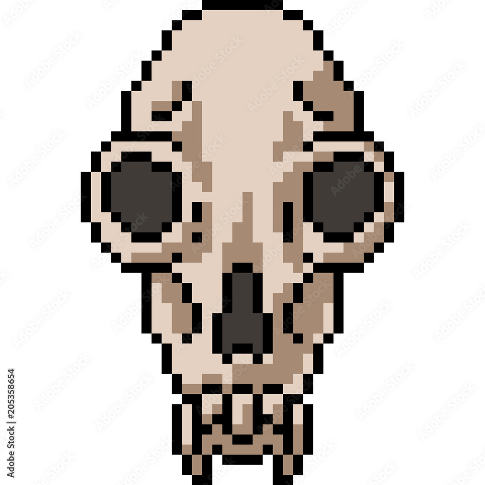 vector pixel art animal skull Stock Vector | Adobe Stock