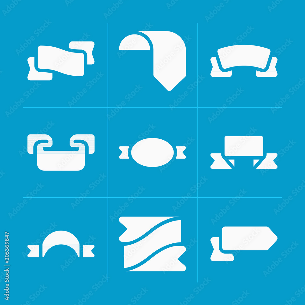 Filled tag 9 vector icons set. tag icon page symbol for your web site ...
