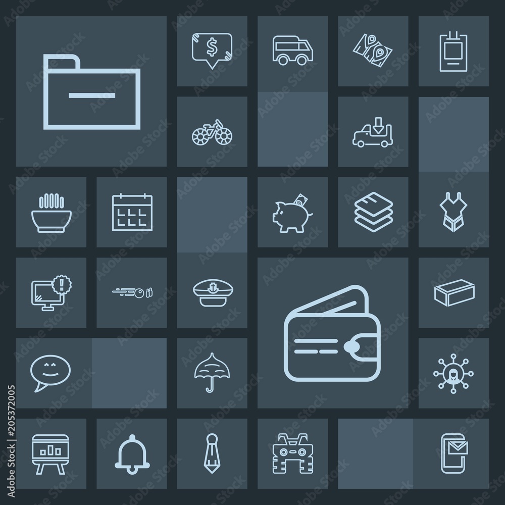 Modern, simple, dark vector icon set with transport, communication ...
