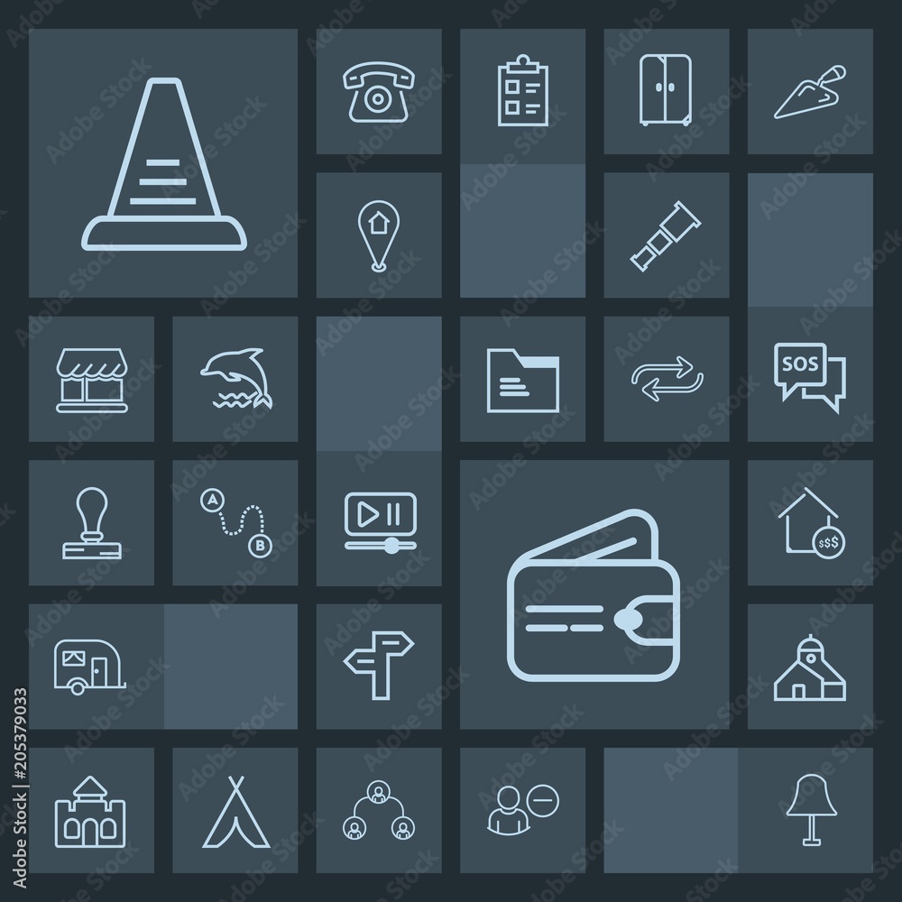 Modern, simple, dark vector icon set with business, step, finance ...