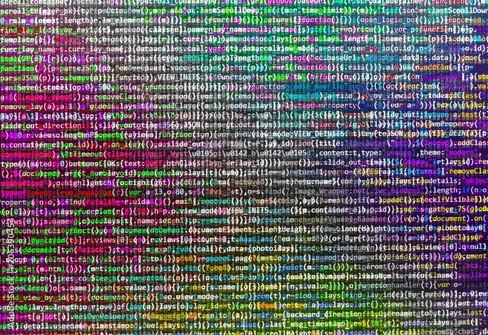 Admin Access To Data Source Hacker Api Text On The Computer Screen Writing Programming Code On
