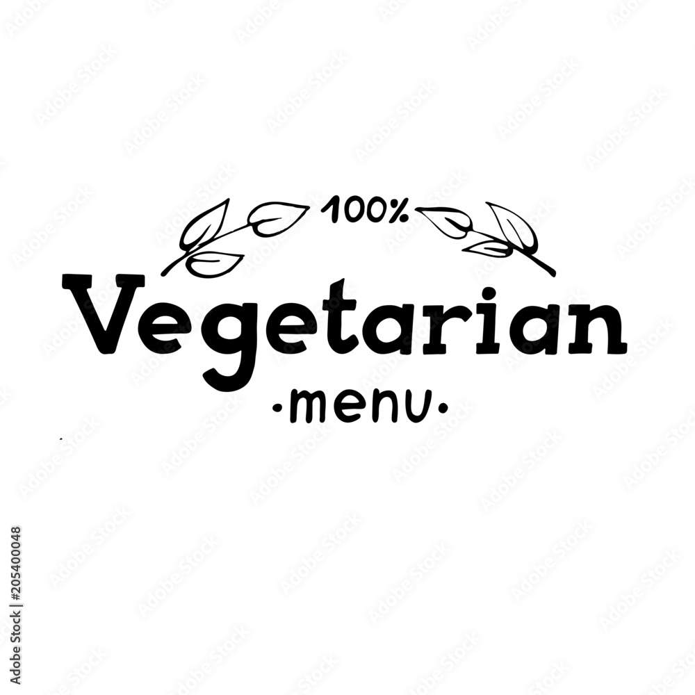Vegetarian menu. Icon, label, logo for design menu restaurant or cafe ...