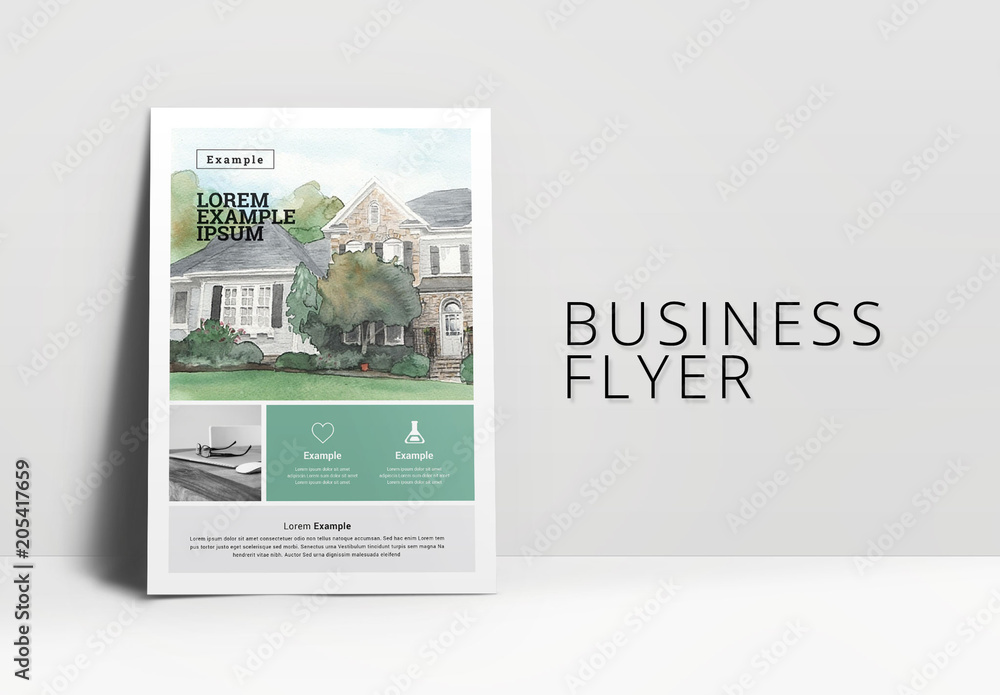 Teal and Gray Flyer Layout Stock Template | Adobe Stock
