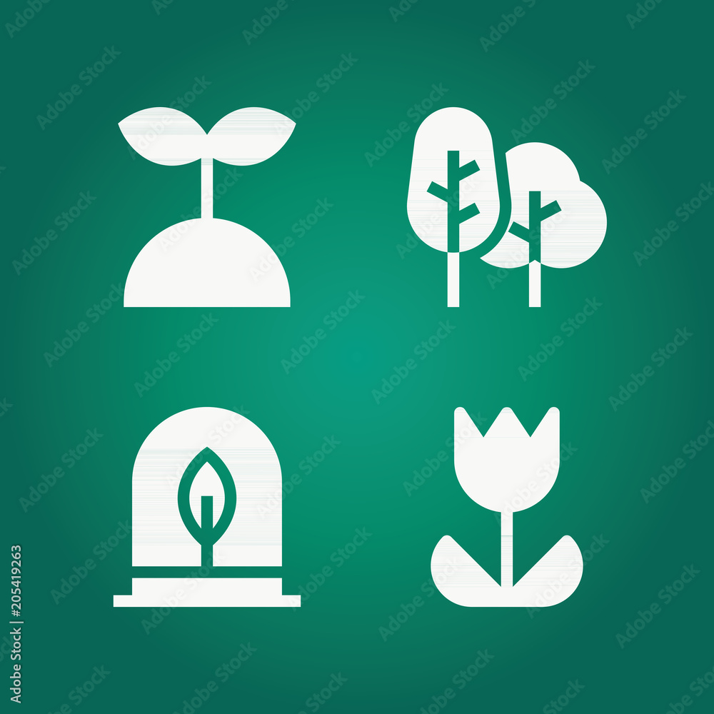 Filled nature 4 vector icons set. nature icon page symbol for your web ...