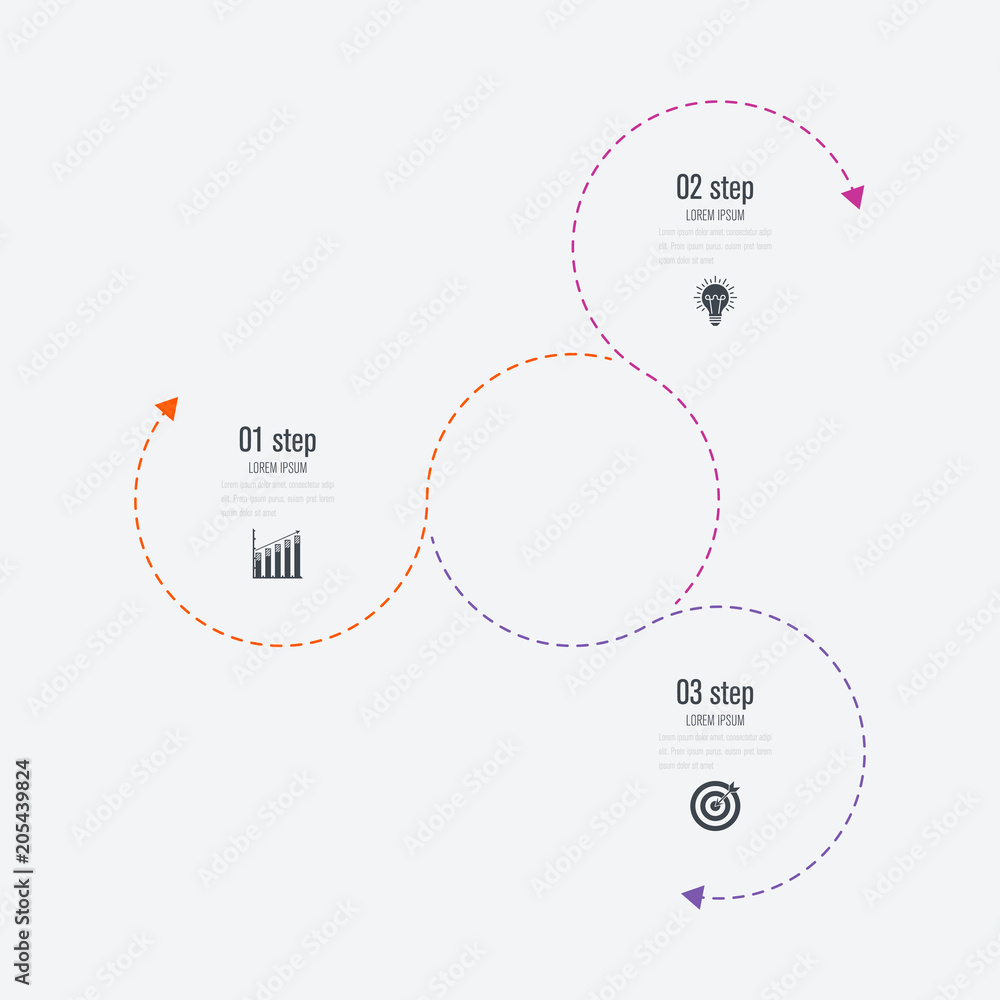 Infographics Template 3 Options With Circle Stock Vector Adobe Stock