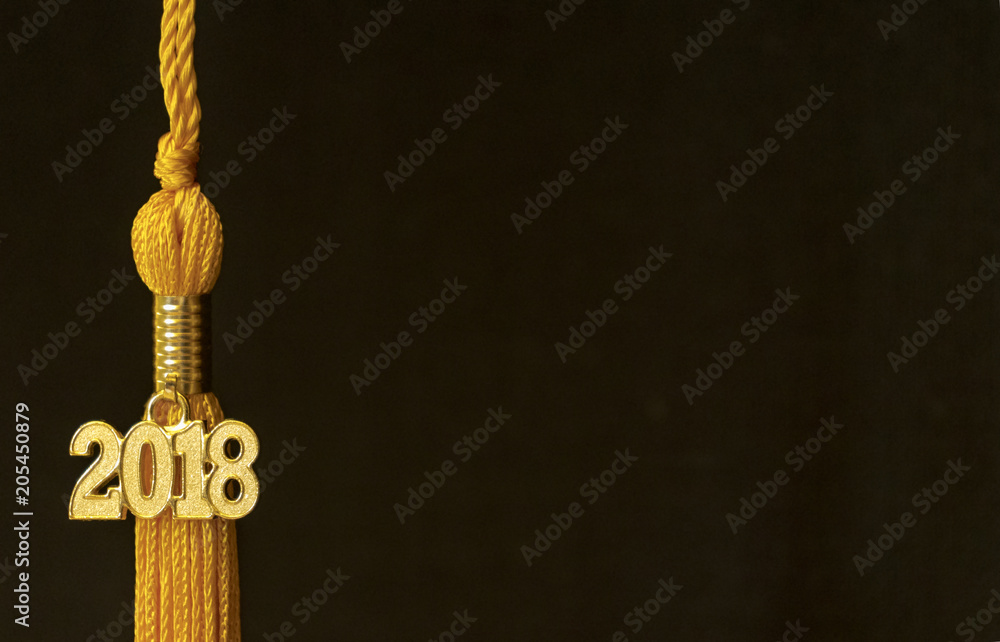 Class of 2018. Gold tassel drop graduation gown accessory and keepsake ...