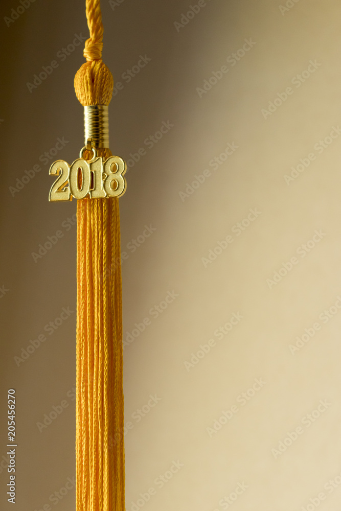 Class of 2018. Gold tassel drop graduation gown accessory and keepsake ...